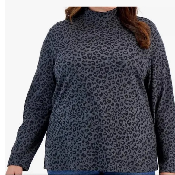 Karen Scott | Tops | Karen Scott Animal Print Turtle Neck Top | Poshmark